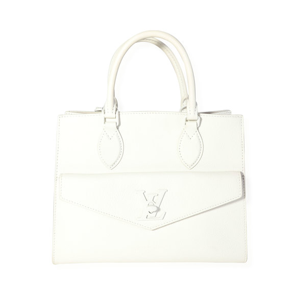 Louis Vuitton | Bags | Louis Vuitton White Leather Monochrome Lockme ...